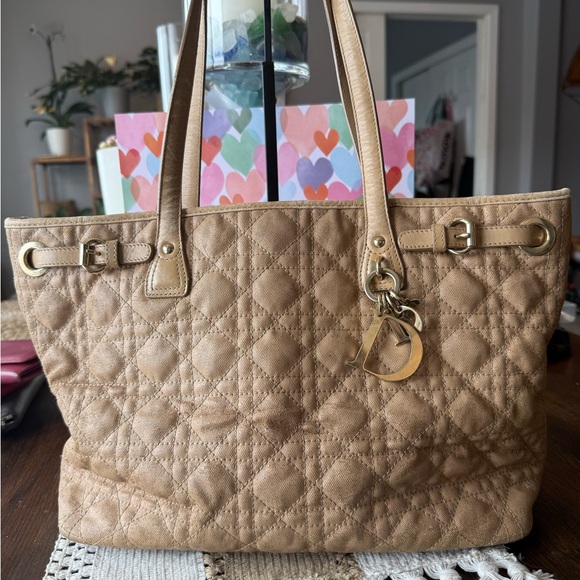 Dior | Bags | Dior Tan Quilted Tote Bag | Poshmark